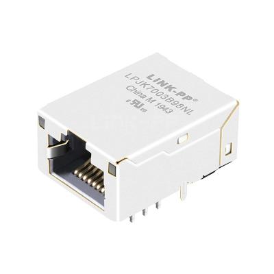 China Pulse J0G-0003NL Compatible LINK-PP LPJK7003B98NL 10/100/1000 Base-T Yellow&Green/Green LED Tab Up Low-Profile RJ45 Magjack Connector for sale