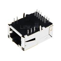 China LPJK7040A98NL 1000 Base-T Tab Up Low Profile RJ45 Connector Orange&Green/Yellow LED for sale