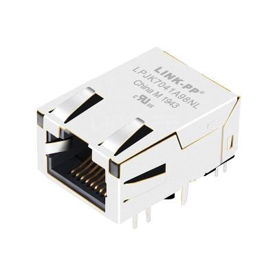 China LPJK7041A98NL 100/1000 Base-T Low Profile RJ45 Female Connector Tab Up With Orange&Green/Yellow LED for sale