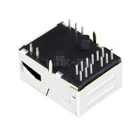China LPJK9461A97NL 10G Base-T Single Port Low Porfile Magnetics RJ45 Connector Tab UP Yellow&Green/Green Led for sale