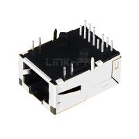 China LPJM9061AHNL 10G Base-T Low Porfile RJ45 Connector With Integrated Magnetics Tab UP Green/Yellow Led for sale