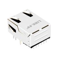 China LPJK9002A83NL 10G Base-T Single Port Low Porfile Integrated Magnetics RJ45 Connector Tab Down Green&Yellow/Green Led for sale