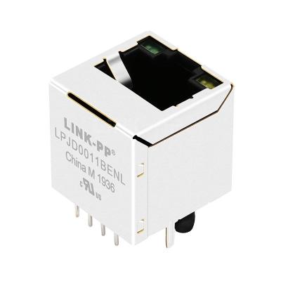 China RV1-12108K1A Compatible LINK-PP LPJD0011BENL 10/100 Base-T Green/Yellow Vertical Integrated Magnetic Jacks for sale