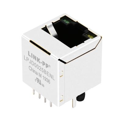 China YDS 51F-1204GYD2NL Compatible LINK-PP LPJD0025BENL 10/100 Base-T Green/Yellow LED Vertical RJ45 Jack Connector for sale