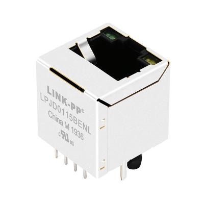 China YDS 51F-1201GYD2 Compatible LINK-PP LPJD0115BENL 10/100 Base-T Green&Yellow LED Vertical RJ45 Female PCB Connector for sale