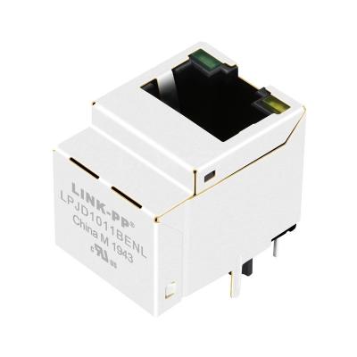 China Tyco 1-1840419-1 Compatible LINK-PP LPJD1011BENL 10/100Base-T Green/Yellow LED Vertical RJ45 Jack Connection for sale