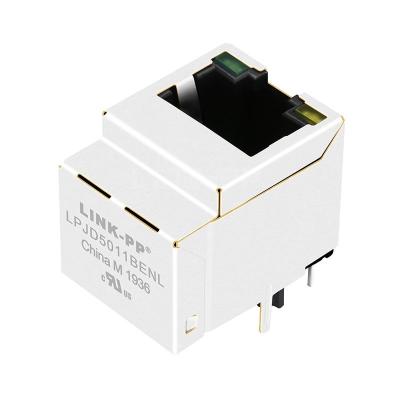 China Halo HFJV1-E2450-L12 Compatible LINK-PP LPJD5011BENL 10/100Base-T Green/Yellow LED Vertical rj45 surface mount network jack for sale