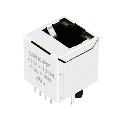 China WE 74990101210 Compatible LINK-PP LPJD4011BENL 10/100 Base-T Green/Yellow LED Vertical MagneticRJ45 Jack for sale