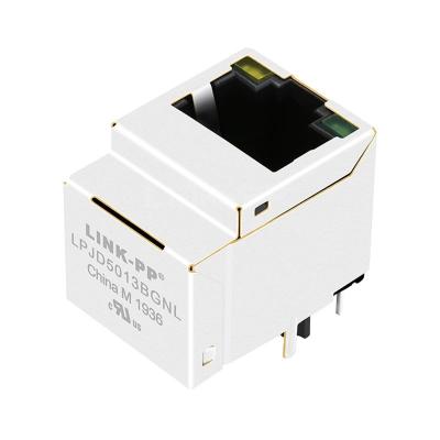 China TJLC-001TA1 Compatible LINK-PP LPJD5013BGNL 10/100 Base-T Yellow/Green Led Vertical RJ45 Ethernet Connectors for sale