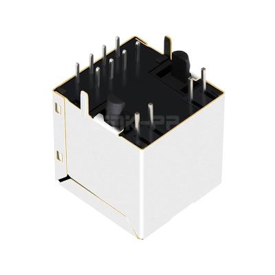 China LPJD4012-9BENL 10/100 Base-T Green/Yellow Leds Vertical RJ45 Female Connector for sale