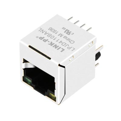 China LPJD4110BANL 10/100 Base-T Yellow/Green LED 1x1 Port Vertical RJ45 Connector for sale