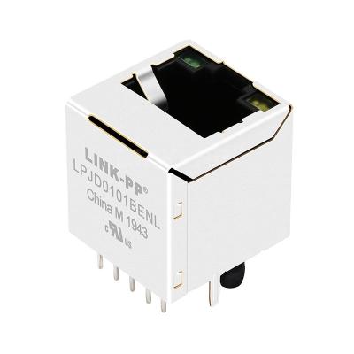 China LPJD0101BENL 10/100 Base-T Vertical RJ45 Magjack With POE Green/Yellow LED for sale