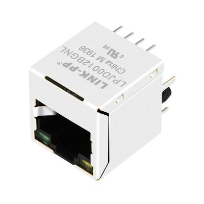 China LPJD0012BGNL 10/100 Base-T Top Entry Vertical RJ45 Jack With Magnetics Yellow/Green LED for sale