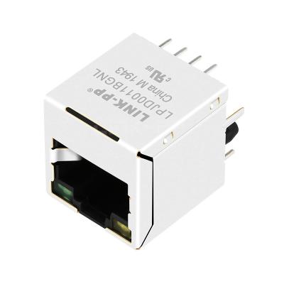 China LPJD0011BGNL 10/100 Base-T Vertical RJ45 Connector THT Solder With Yellow/Green LED for sale