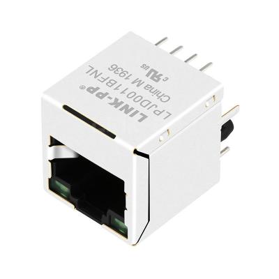 China LPJD0011BFNL 10/100 Base-T RJ45 Vertical Ethernet Connector Green/Green LED for sale