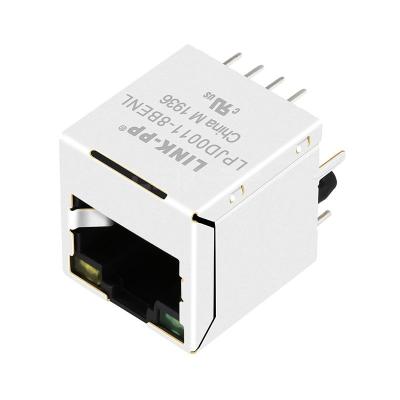 China LPJD0011-8BENL 10/100 Base-T RJ45 Vertical Connector With Integrated Magnetics Green/Yellow Led for sale