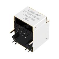 China Halo HFJV1-E2450-L11RL Compatible LINK-PP LPJD5011BFNL Vertical RJ45 Jack With Integrated Magnetics 10/100Base-T Green/Green LED for sale
