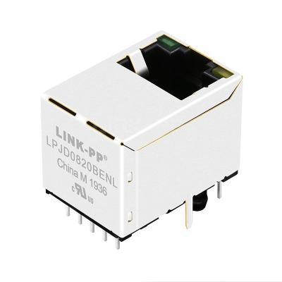 China E&E MJR11V2GYA0-G11U Compatible LINK-PP LPJD0820BENL 10/100/1000 Base-T Green/Yellow LED Vertical Network Connectors RJ45 for sale