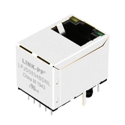 China Belfuse V890-1AX1-A1 Compatible LINK-PP LPJD0834BDNL 10/100/1000 Base-T Yellow/Green LED Vertical Female RJ45 Ethernet Jack for sale