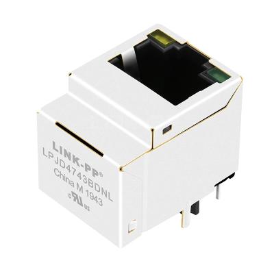 China Halo HFJV1-E1G41-L12RL Compatible LINK-PP LPJD4743BDNL 10/100/1000 Base-T Vertical Magnetic RJ45 Jack Yellow/Green LED for sale
