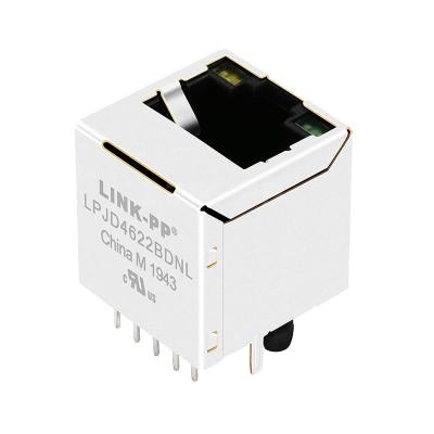 China Tyco 5-2301995-3 Compatible LINK-PP LPJD4622BDNL 100/1000 Base-T Yellow/Green Led RJ45 Vertical Mount MagJack for sale