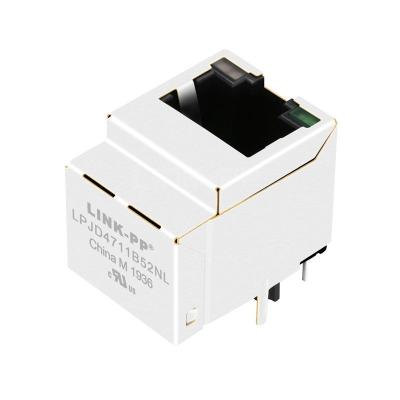 China Tyco 1840472-5 Compatible LINK-PP LPJD4711B52NL 10/100/1000 Base-T Green&Yellow/Green LED Vertical MagneticRJ45 Jack for sale