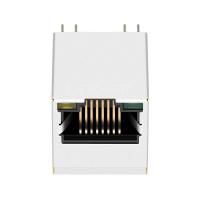 China WE MIC38611-5166 Compatible LINK-PP LPJD0720BDNL 10/100/1000 Base-T Green/Yellow LED Vertical Industrial RJ45 Ethernet Connector for sale