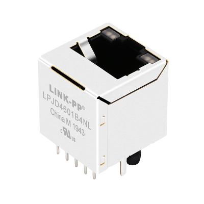 China LPJD4601B4NL 100/1000 Base-T Vertical RJ45 Female Connector Green&Yellow/Green&Yellow LED for sale