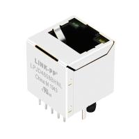 China LPJD4608BHNL 10/100/1000 Base-T Green/Yellow LED Vertical Ethernet RJ45 Jack for sale