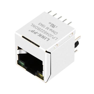 China LPJD4622BDNL 100/1000 Base-T Yellow/Green LED Vertical RJ45 Female Connector for sale