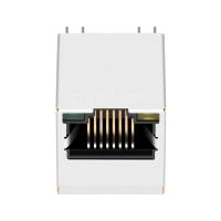 China LPJD4720BENL 100/1000 Base-T Vertical RJ45 Female PCB Connector Green/Yellow LED for sale