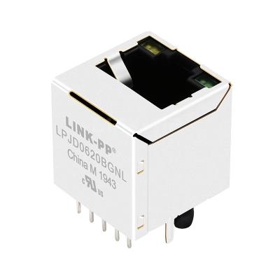 China LPJD0620BGNL 10/100/1000 Base-T Vertical RJ45 Female Connector Yellow/Green LED for sale