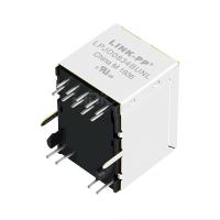 China LPJD0834BUNL 180 Degree Vertical RJ45 Jack With Integrated Magnetics 1000 Base-T Green/Yellow&Green Led for sale