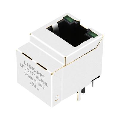 China Halo HFJV1-E1G46-L11RL Compatible LINK-PP LPJD4718BFNL 1000 Base-T RJ45 Gigabit Vertical Magnetics Jack Green/Green LEDs for sale
