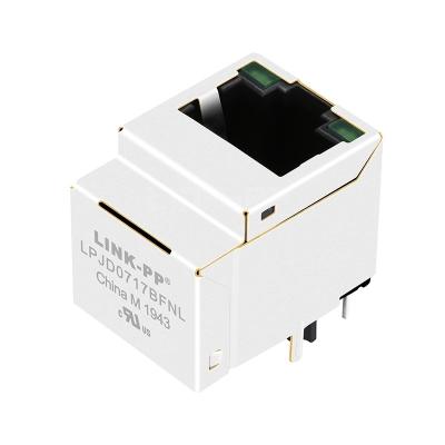 China Halo HFJV1-1G06-L11RL Compatible LINK-PP LPJD0717BFNL Gigabit RJ45 Vertical Jack 1000 Base-T With Magnetics Green/Green LEDs for sale