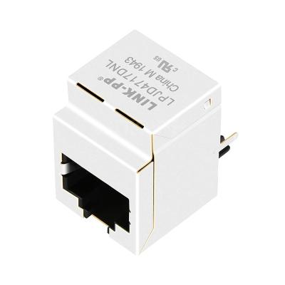 China Halo HFJV1-E1G06RL Compatible LINK-PP LPJD4717DNL 1000 Base-T Vertical MagJack Gigabit RJ45 Connector Without Leds for sale