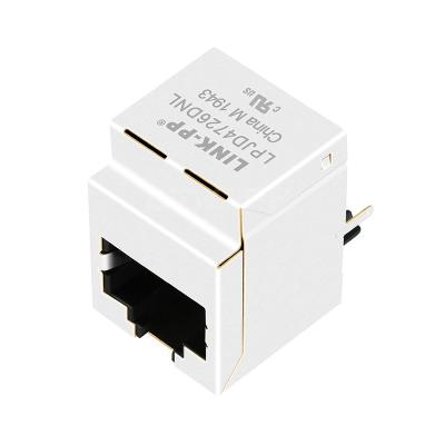 China Halo HFJV1-E1G11RL Compatible LINK-PP LPJD4726DNL Vertical RJ45 Connector with 1000 Base-T Integrated Magnetics Without Leds for sale
