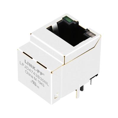 China LPJD4743B30NL 1000 Base-T Vertical RJ45 Jack With Magnetics Green/Yellow&Green Leds for sale