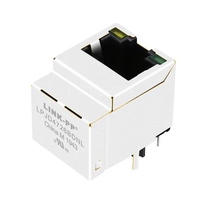 China Halo HFJV1-E1G11-L12RL Compatible LINK-PP LPJD4726BDNL Gigabit Vertical RJ45 Jack With 1000 Base-T Magnetics Yellow/Green Leds for sale