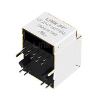 China Halo HFJV1-ELTQ1-L14RL Compatible LINK-PP LPJD4718B78NL Gigabit Vertical RJ45 Jack With 1000 Base-T Magnetics Orange/Green Leds for sale