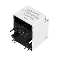 China LPJD0743B30NL 1000 Base-T RJ45 Magnetics Gigabit Vertical Jack With Green/Yellow Leds for sale