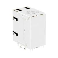 China LPJU4101AONL 10/100 Base-T Green&Orange/Yellow LED Tab Up Dual USB RJ45 Connector for sale