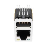 China LPJU3024BHNL 1000 Base-T Integrated RJ45 Female Connector With Single USB for sale