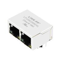 China YDS 62F-1207GYDNW2NL  Compatible LINK-PP LPJ26226BENL 10/100 Base-T 8p8c Tab Down Green/Yellow LED 1x2 Port RJ45 Connector for sale
