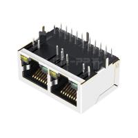 China Pulse JXD0-2019NL Compatible LINK-PP LPJG26945BENL 10/100/1000 Base-T 10p8c Tab Down Green/Yellow LED 1x2 Port RJ45 Connector for sale