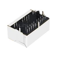 China Pulse JXD0-2019NL Compatible LINK-PP LPJG26945BENL 10/100/1000 Base-T 10p8c Tab Down Green/Yellow LED 1x2 Port RJ45 Connector for sale