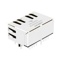 China WE 7499021220 Compatible LINK-PP LPJF26204AFNL 10/100 Base-T 8p8c Tab Down Green/Green LED 1x2 Port Ethernet RJ45 Connector for sale