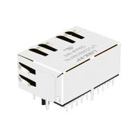 China Halo HFJ12-E1G46ER-L11RL Compatible LINK-PP LPJG26918AFNL 10/100/1000 Base-T 10p8c Tab Down Green/Green LED 1x2 Port RJ45 Connector for sale