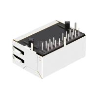 China Pulse J8064E62 Compatible LINK-PP LPJF26204CNL 10/100 Base-T Without Led Tab Down 1x2 Port RJ45 Filtered Connectors for sale