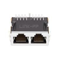 China Pulse J8064E62NL Compatible LINK-PP LPJF26204CNL 10/100 Base-T Without Led Tab Down 1x2 Port RJ45 Magjack Connector for sale